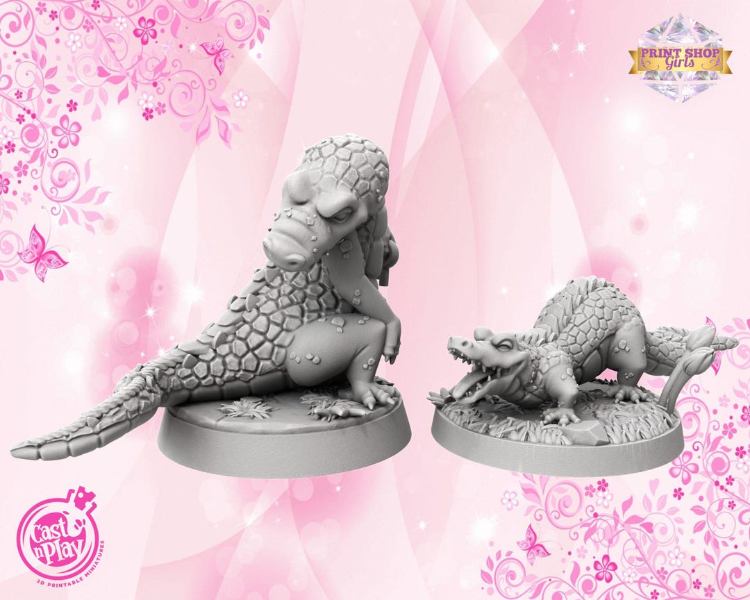 Alligator Miniature Set Crocodile Figure Pack Cute Animal Figure 3D ...
