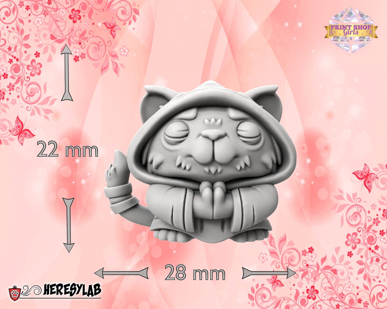 Praying Cat Miniature | Cute Chibi Animal Adventurer Figure Set | DIY ...