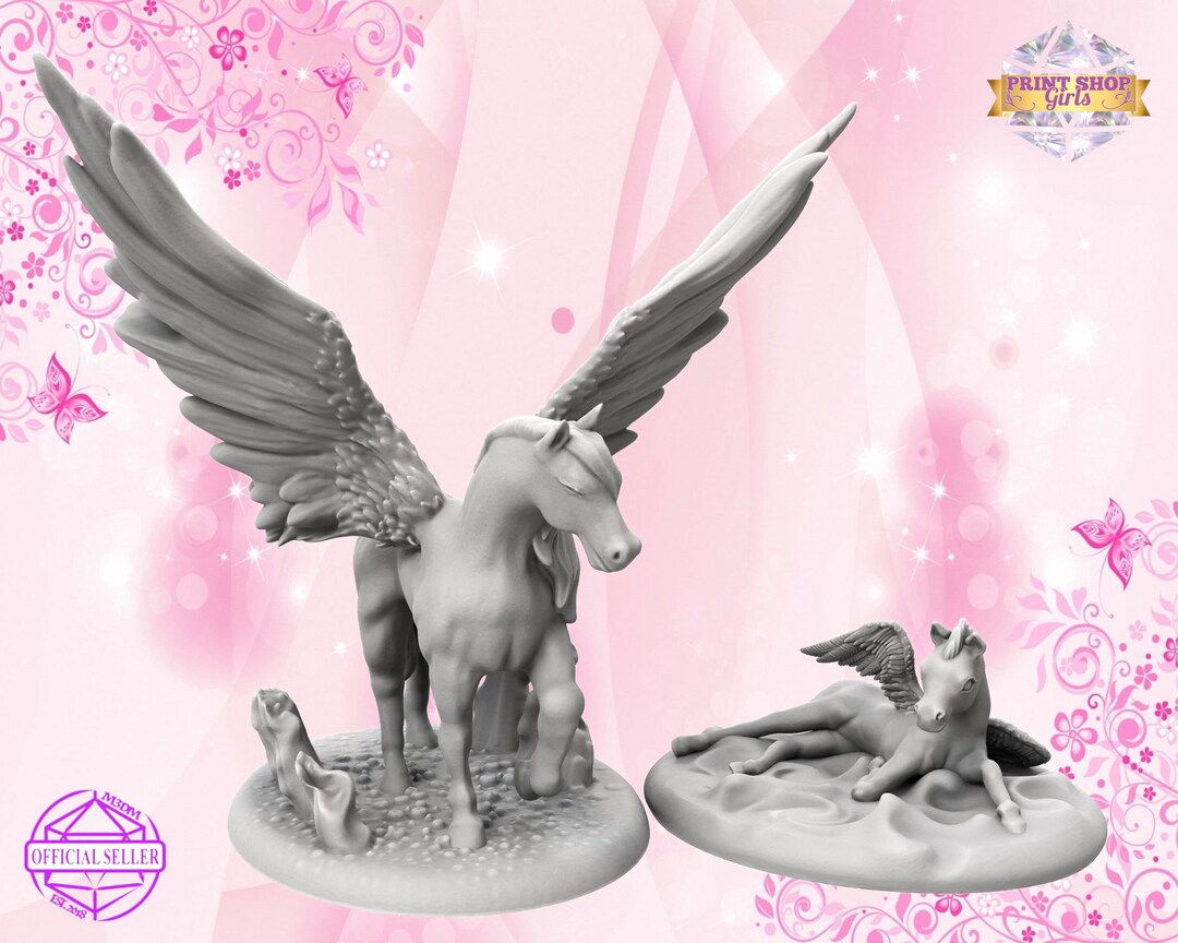 Pegasus Family Miniature Winged Horse Figure Set Special Animal Gift ...
