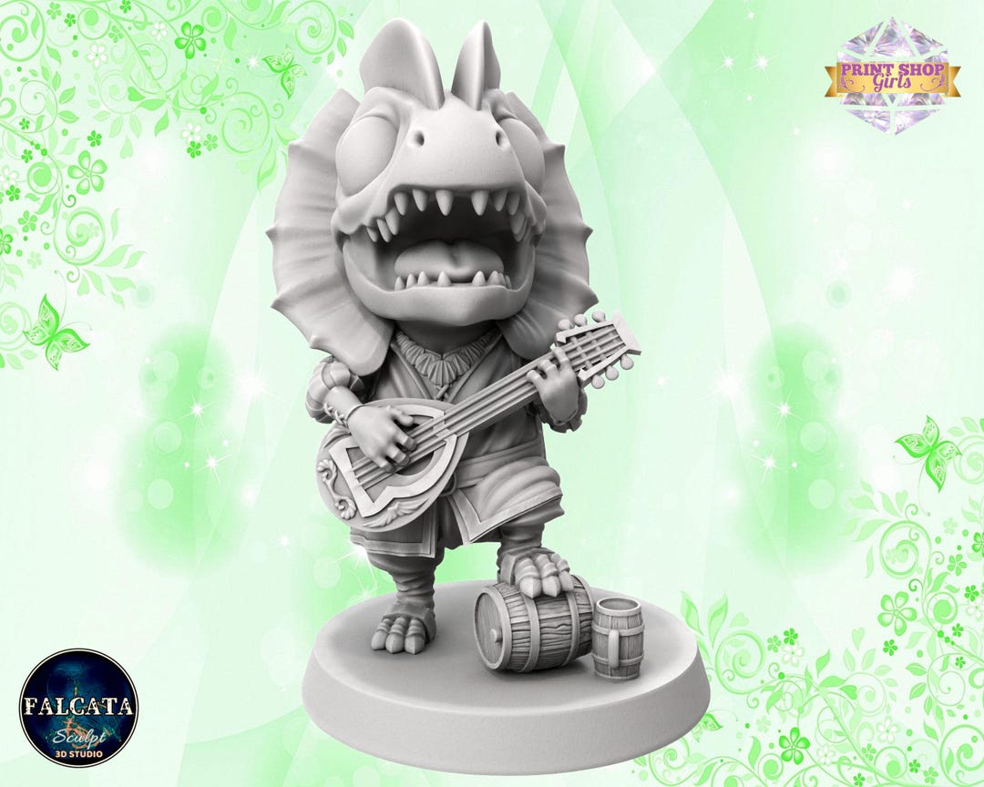 Dilophosaurus Bard Miniature | Dinosaur Fantasy Figure | Little Dino ...