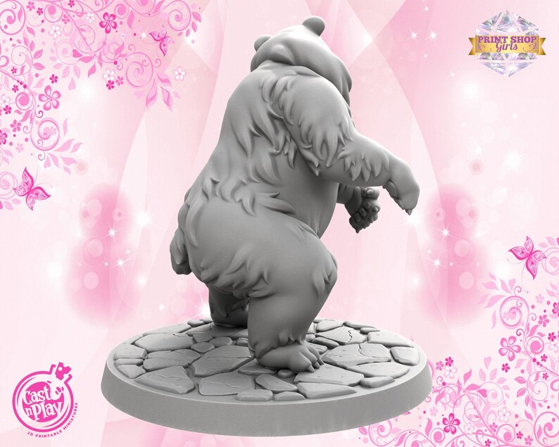 Yawning Bear Miniature | Grizzly Bear Standing | Cute Animal Figurine ...