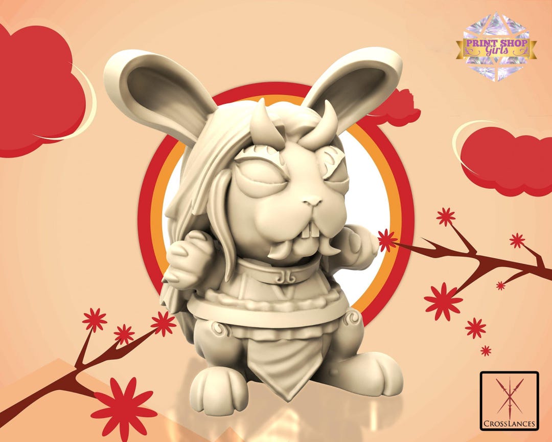 Wan the Oni Fighter Miniature | Crazy Rabbit Yokai Figure | Special ...