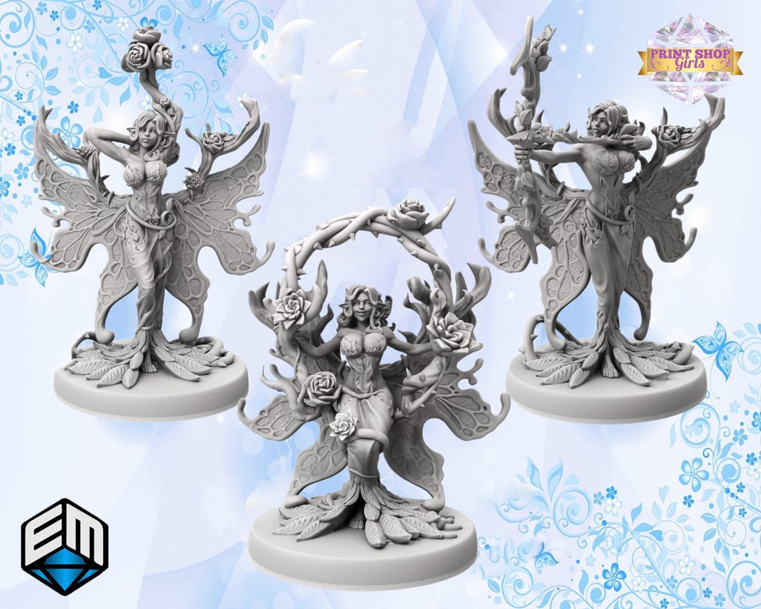 Forest Elf Miniature Set | Rose Fairy Woodelf Figure Pack | Faerie and ...