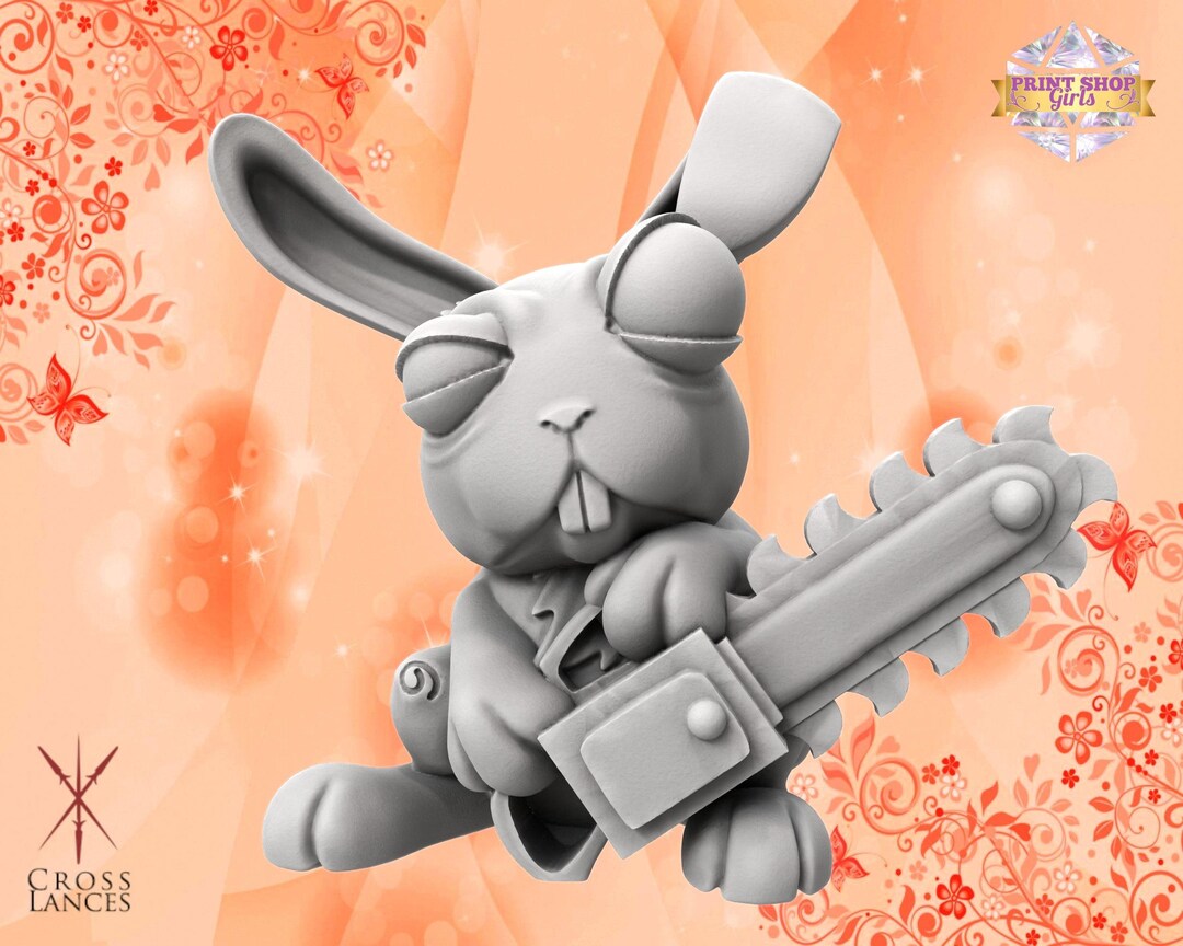 Rabbit Chainsaw Miniature Horror Classic Crazy Halloween Rabbit ...