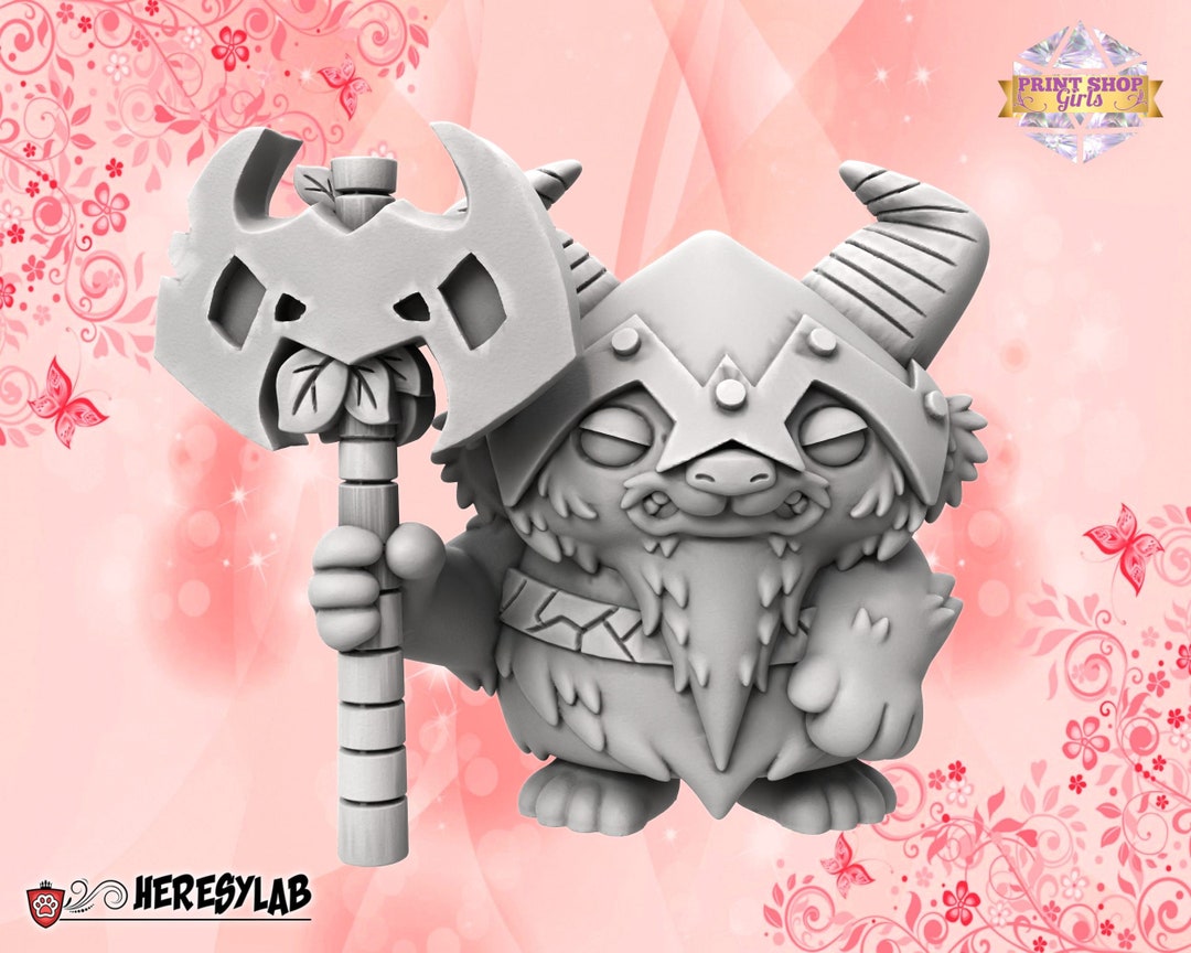 Panda Barbarian With Axe Miniature Cute Animal Adventurer Figure ...