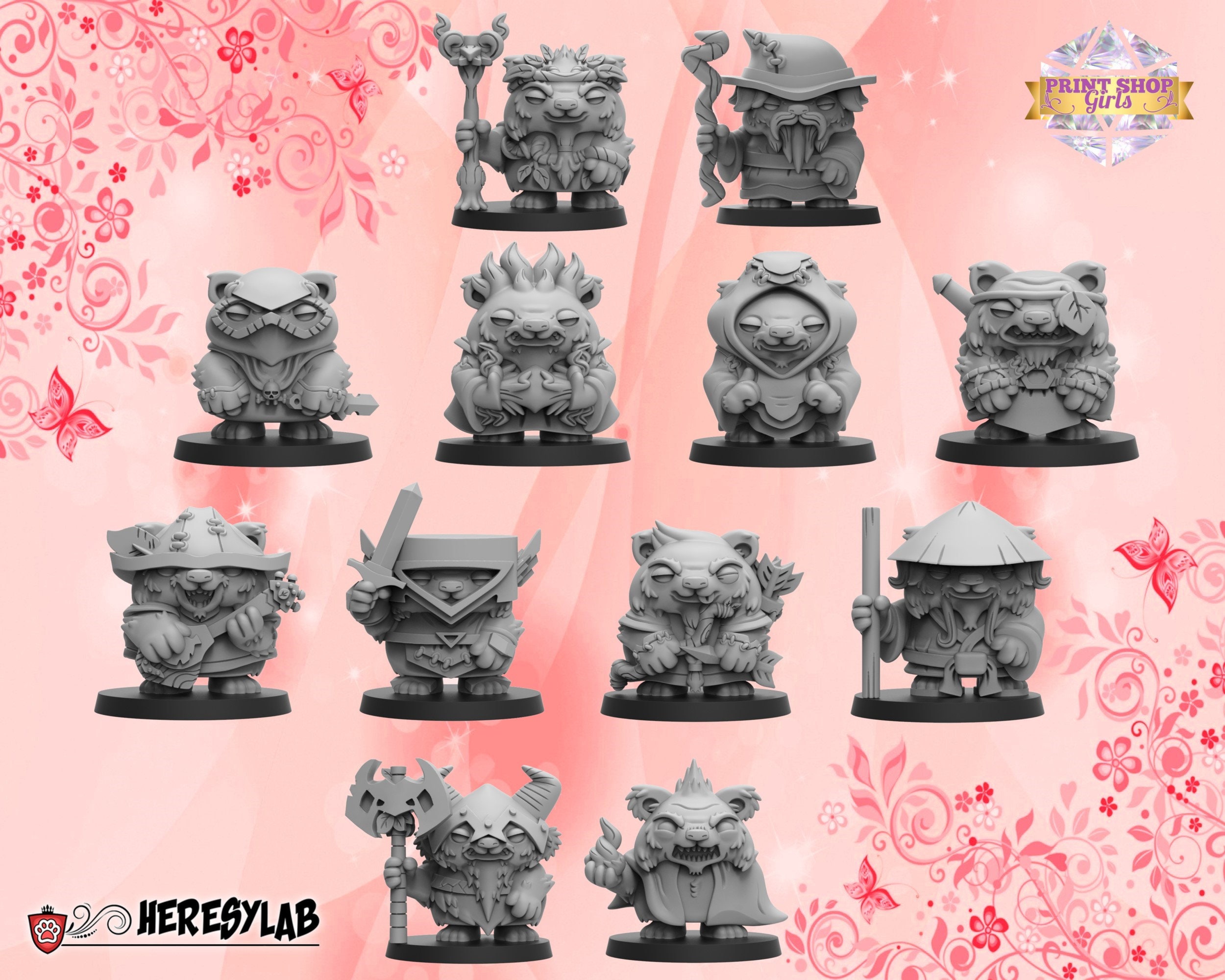 Panda Bear Priest Miniature | Cute Chibi Animal Adventurer Figure ...