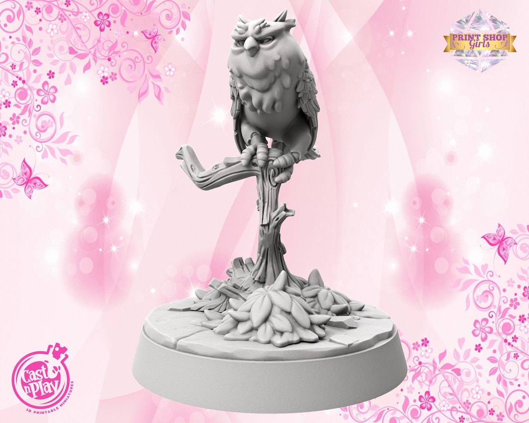Watchful Owl Miniature | Ou, the Owl on a Tree Miniature | Cute Animal ...