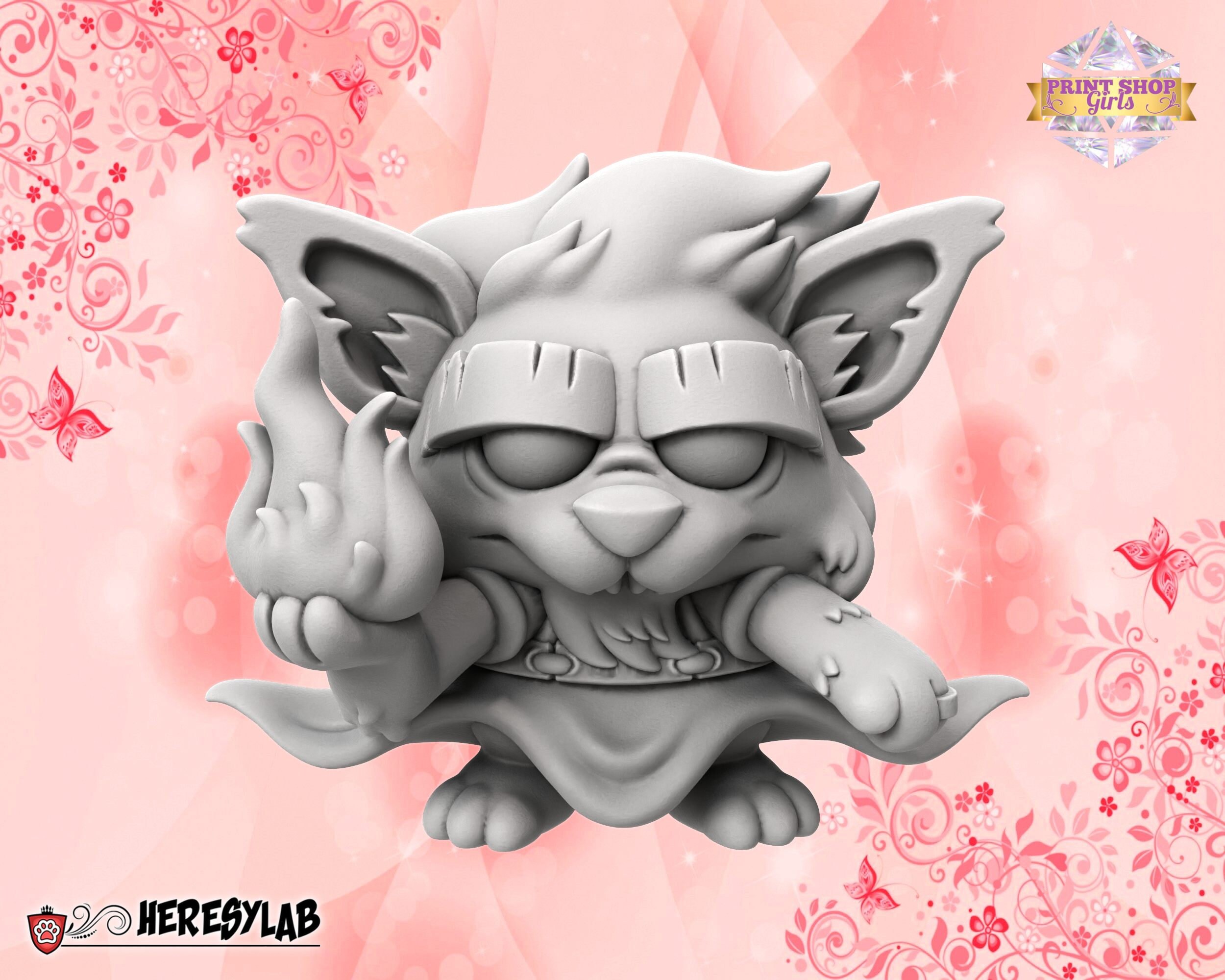 Wolf Dog Warlock Miniature | Cute Chibi Animal Adventurer Figure ...
