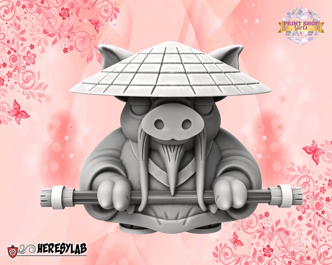 Pigfolk Monk Miniature Cute Chibi Animal Adventurer Figure Fantasy DIY ...