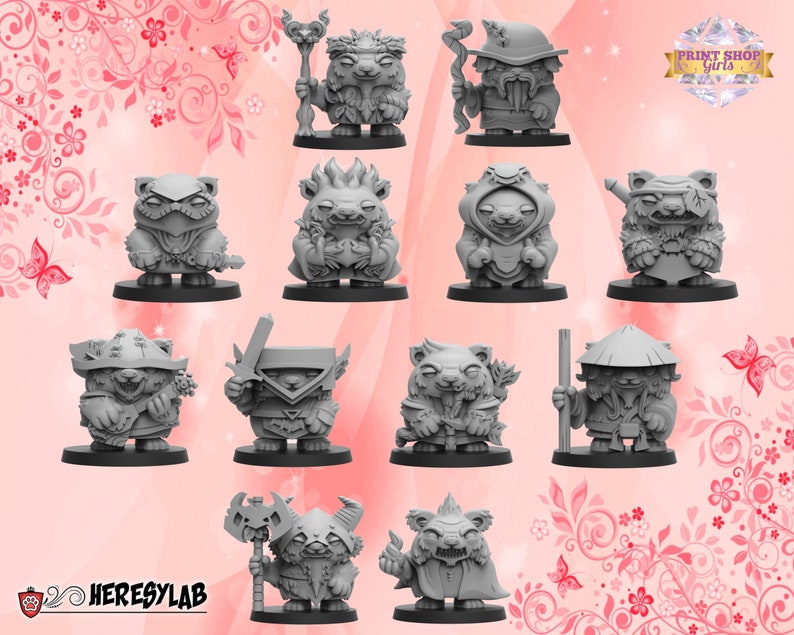 Panda Bear Knight Miniature Cute Chibi Animal Adventurer Figure Fantasy ...