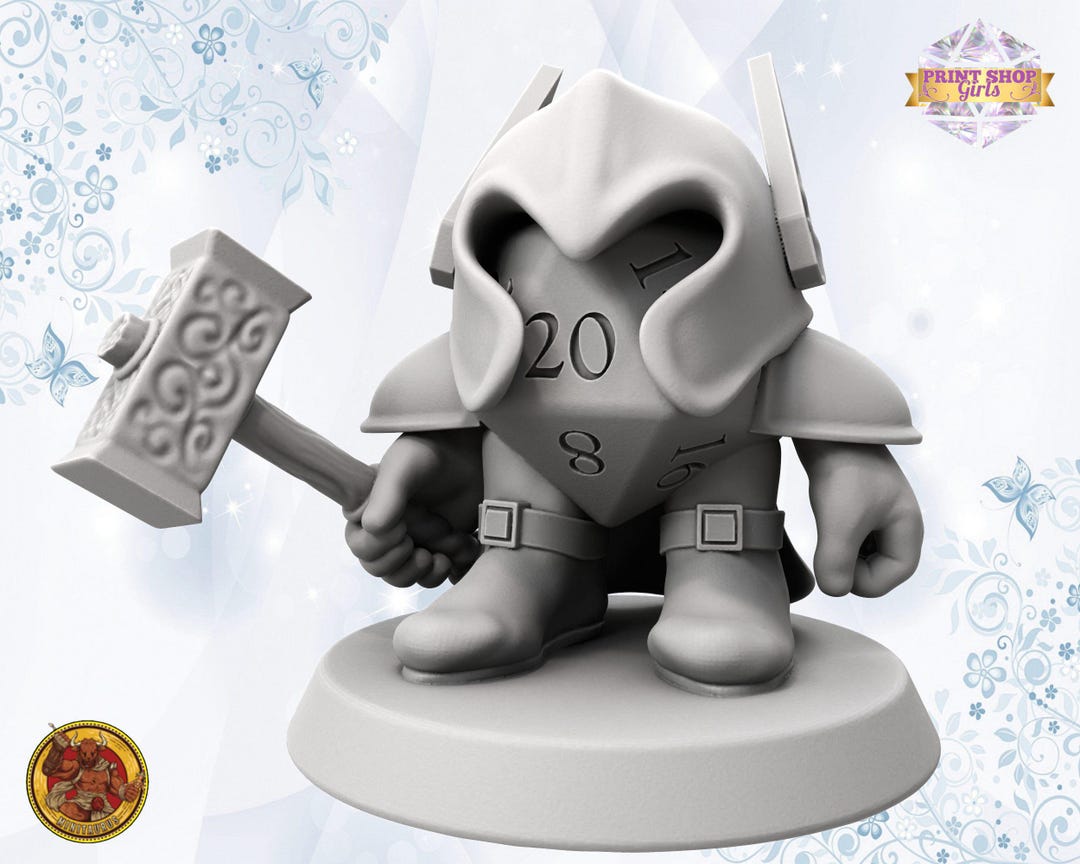 Dark Knight Miniature | Little D20 Paladin Miniature | Fantasy Dice ...