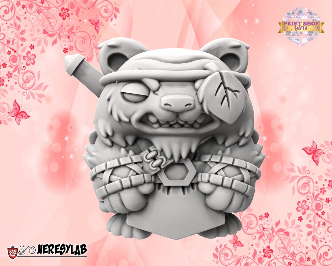 Panda Bear Fighter Miniature Cute Chibi Animal Adventurer Figure ...