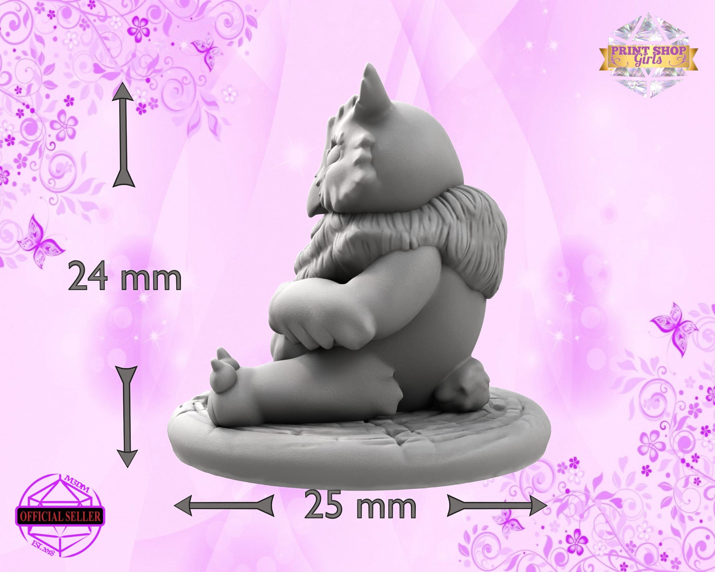 Baby Owlbear Miniature | Cute Fantasy Animal Figure | Special DIY Gift ...