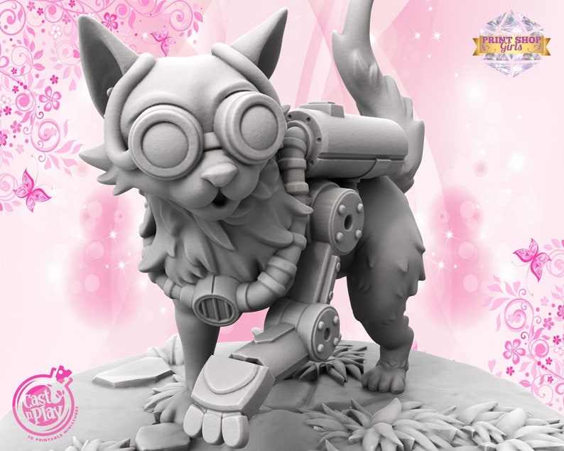 Inventive Cat Miniature | Cute Animal Figurine | Unique Fantasy Gift ...