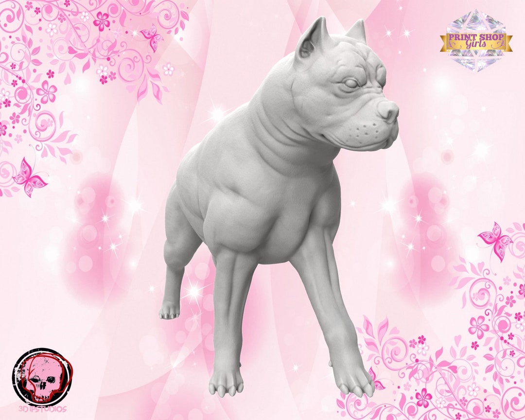 Pitbull Running Miniature Fighting Dog Figure Special Animal Gift ...