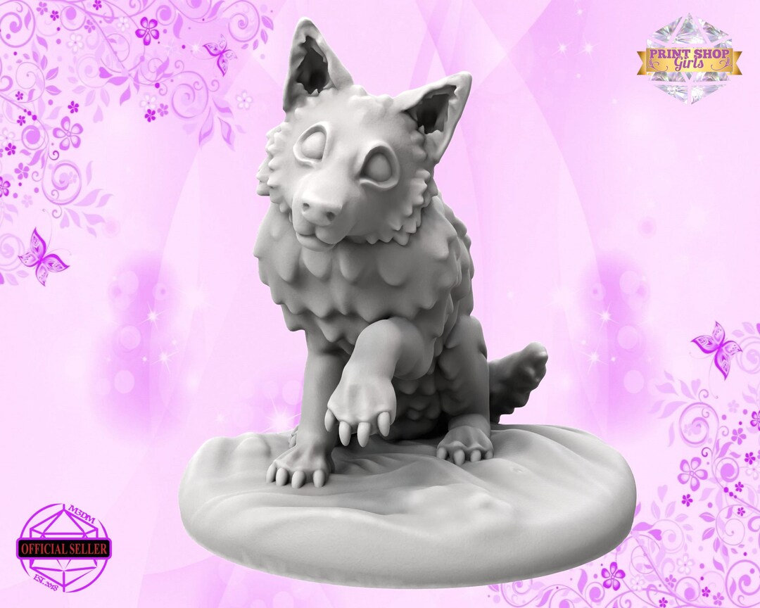 Little Wolf Miniature Cute Fantasy Animal Figure Special DIY Gift 3D ...
