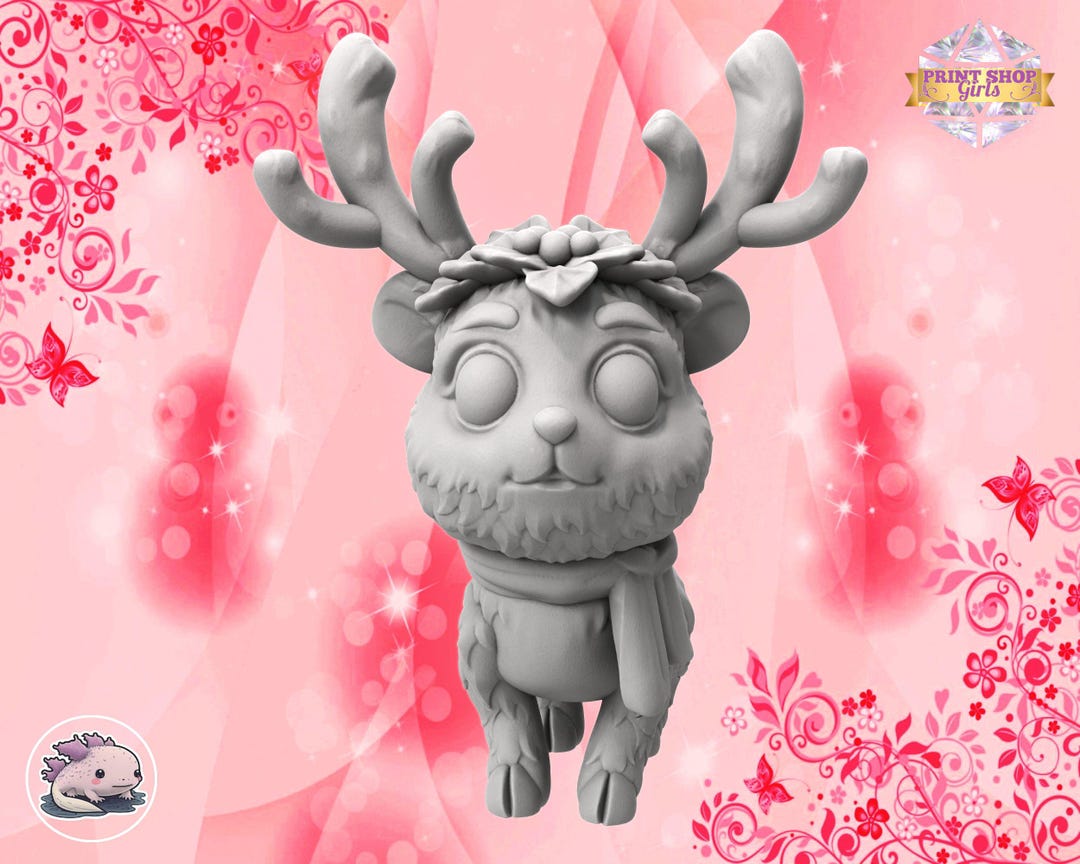 Small Deer Miniature Cute Reindeer Figurine Special Dnd Gift Xmas ...