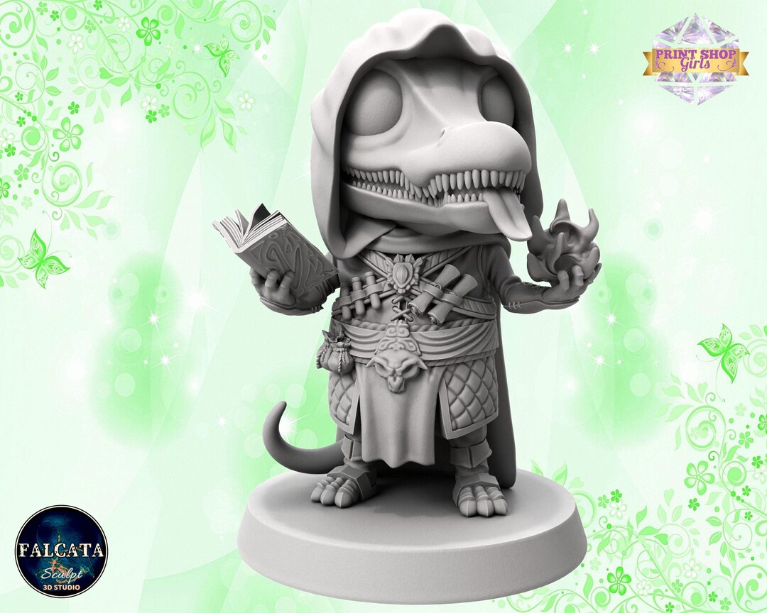 Baryonyx Dark Wizard Miniature | Dinosaur Warlock Fantasy Figure ...