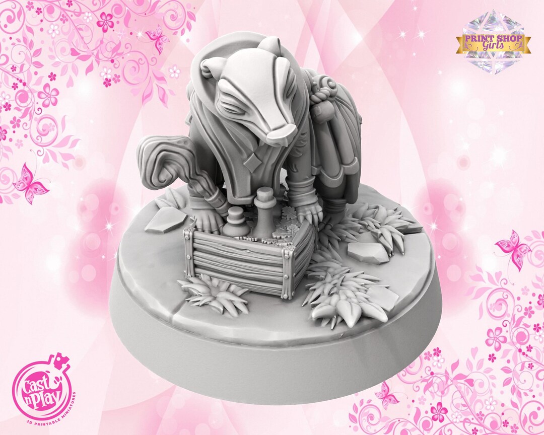 Apothecary Badger Miniature | Cute Animal Figurine | Unique Fantasy ...