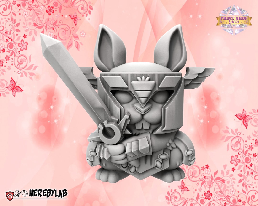 Rabbit Knight Miniature Cute Chibi Animal Adventurer Figure Fantasy DIY ...