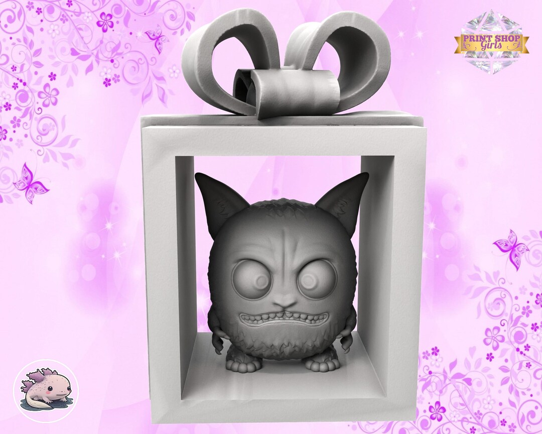 Shotto in the Box Miniature | Cat Monster Figure | Funny Creatures ...
