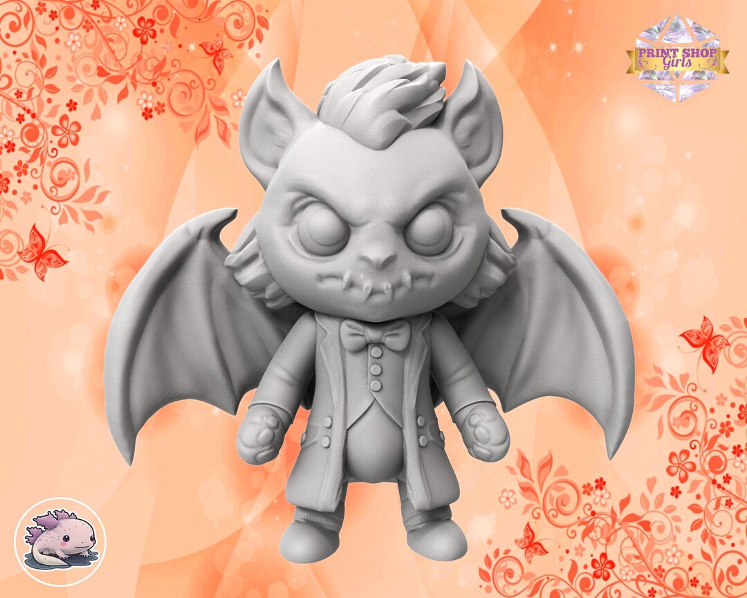 Dracula Bat Miniature Spooky Halloween Figure Cute Horror Character 3D ...