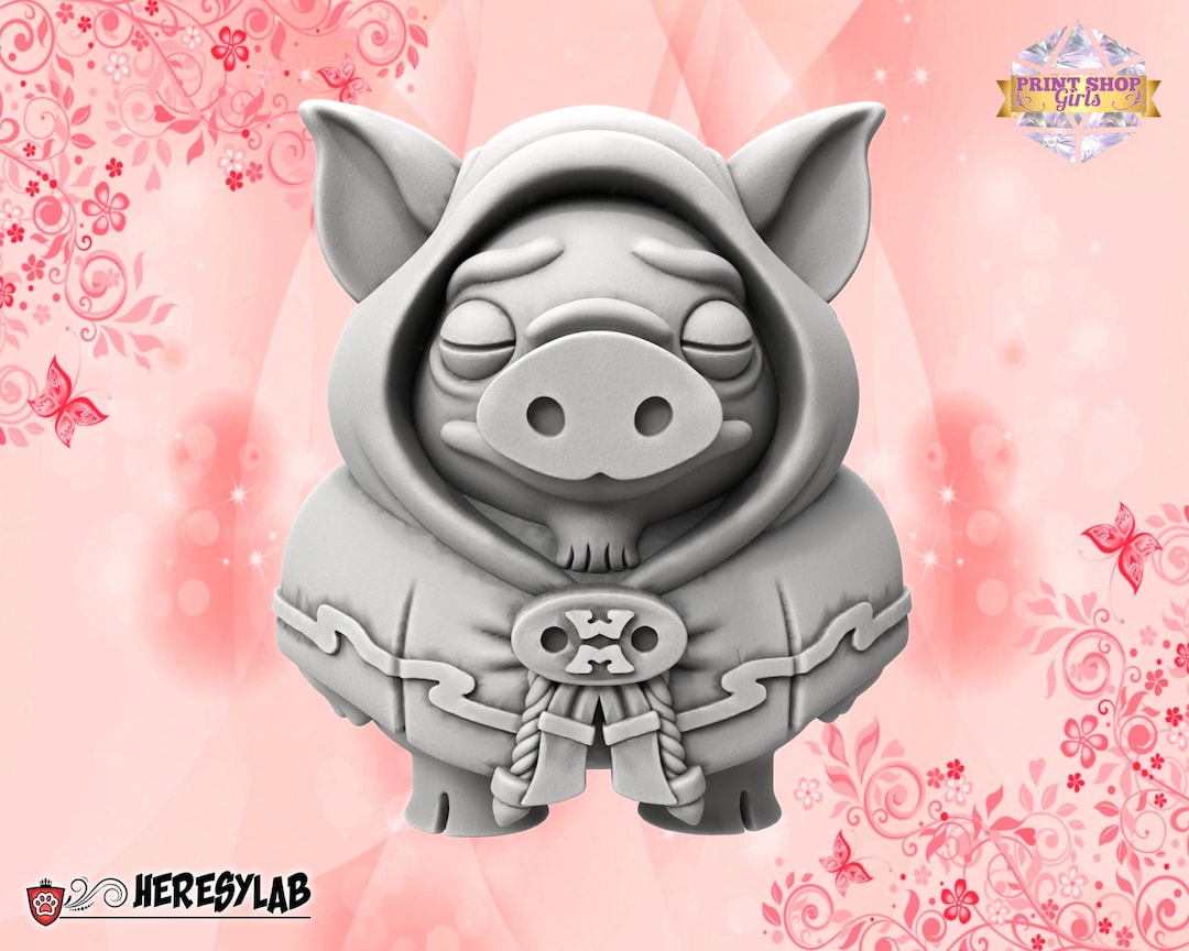 Pig Priest Miniature Cute Chibi Animal Cleric Figure Fantasy DIY Gift ...