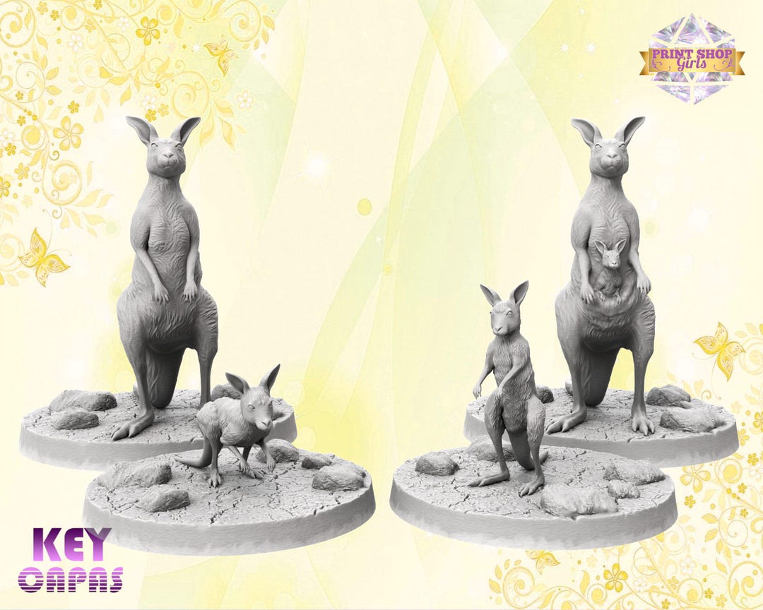 Kangaroo Family Miniature Set Australian Wallaby Figure Pack Special ...