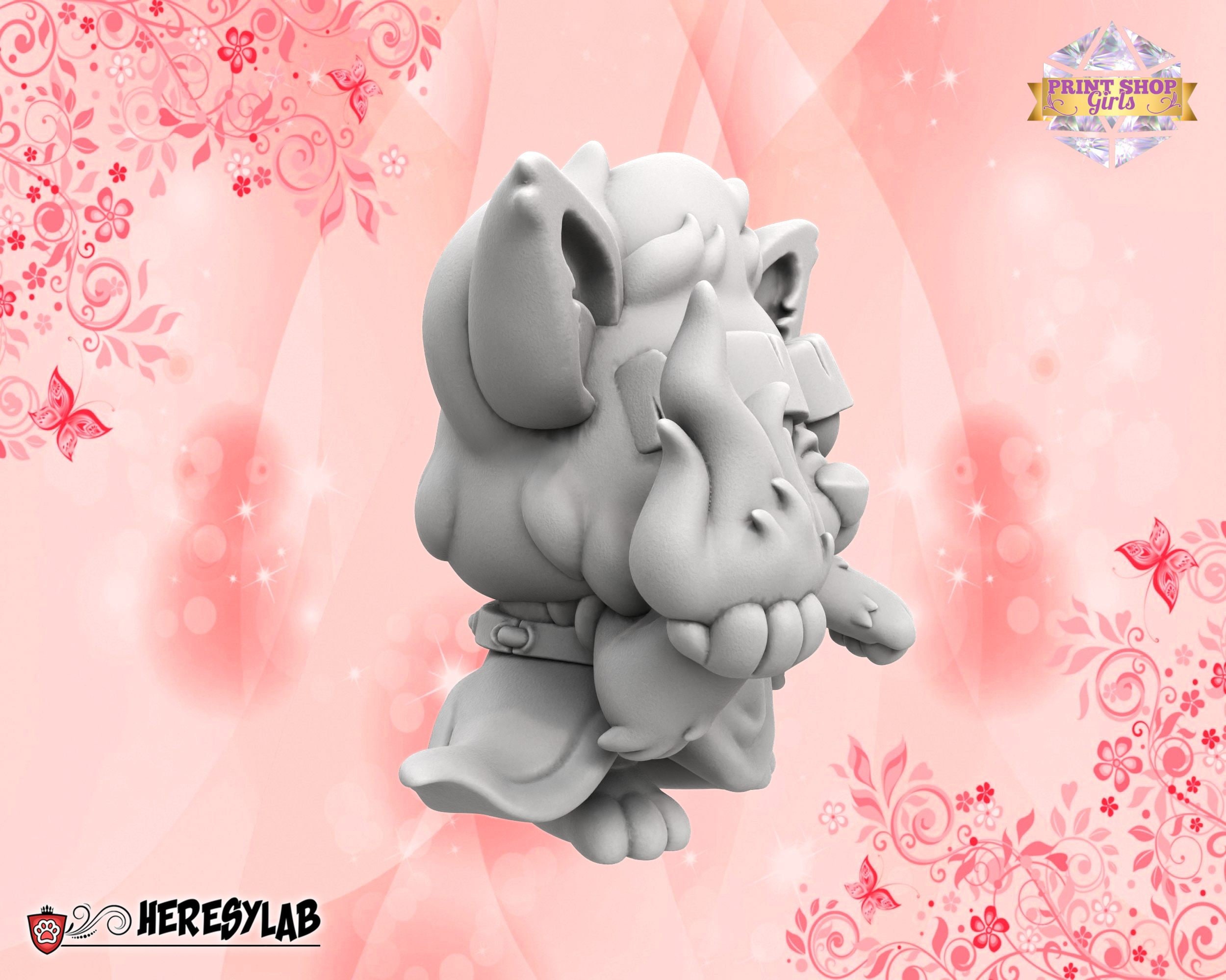 Wolf Dog Warlock Miniature | Cute Chibi Animal Adventurer Figure ...