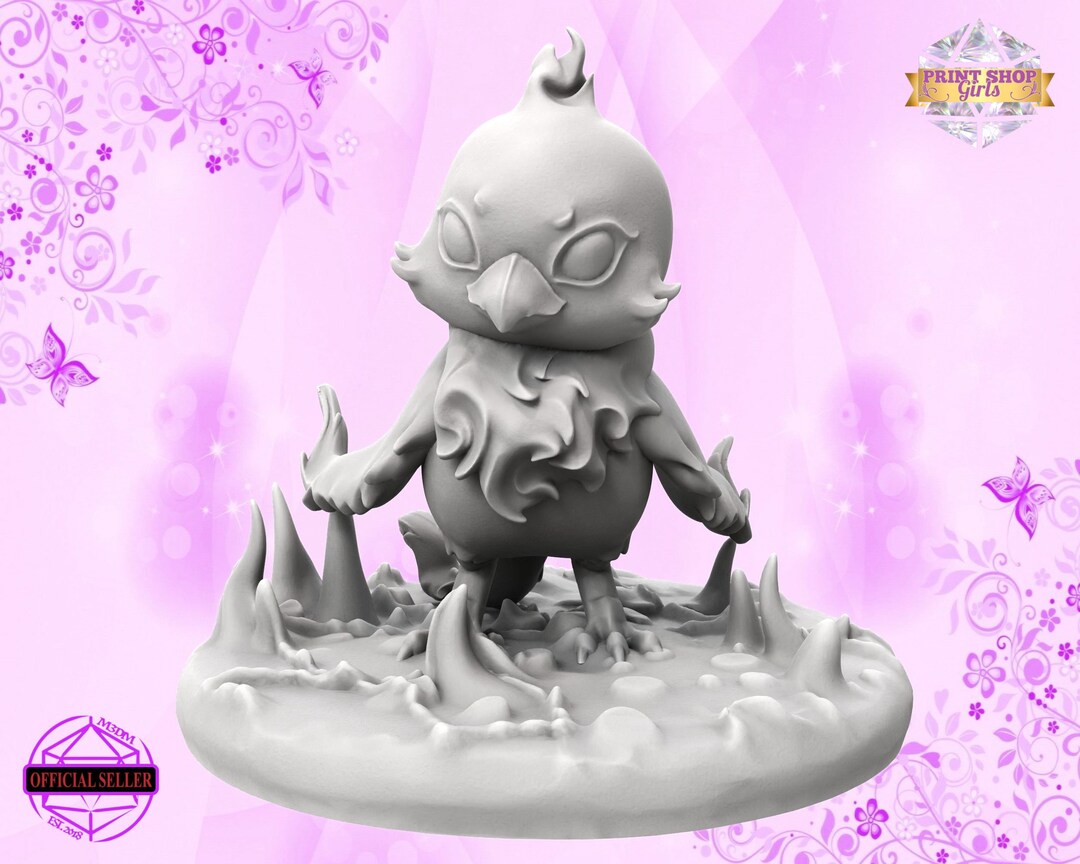 Phoenix Chick Miniature | Cute Fantasy Animal Figure | Special DIY Gift ...