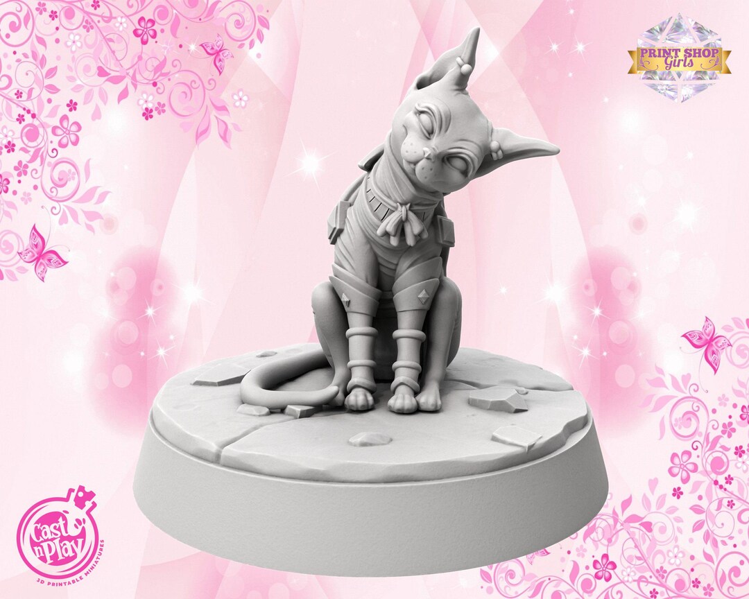 Rogue Sphinx Cat Miniature Cute Cat Figure Fantasy Gift 3D Print ...