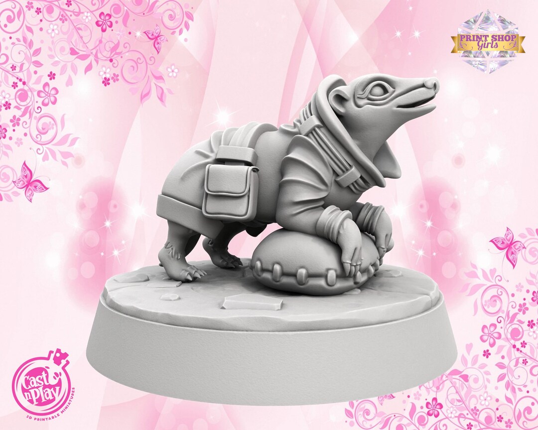 Thieving Badger Miniature Cute Animal Figurine Special Fantasy Gift 3D ...