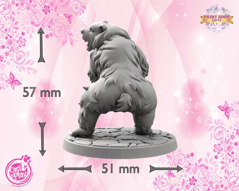 Yawning Bear Miniature | Grizzly Bear Standing | Cute Animal Figurine ...