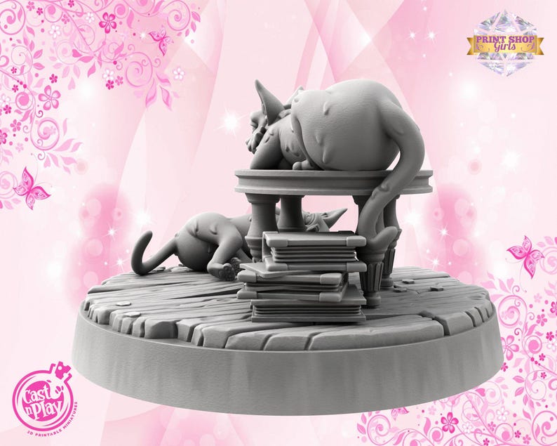 Playful Siamese Cats Couple Miniature | Cute Animal Figurine | Pet ...