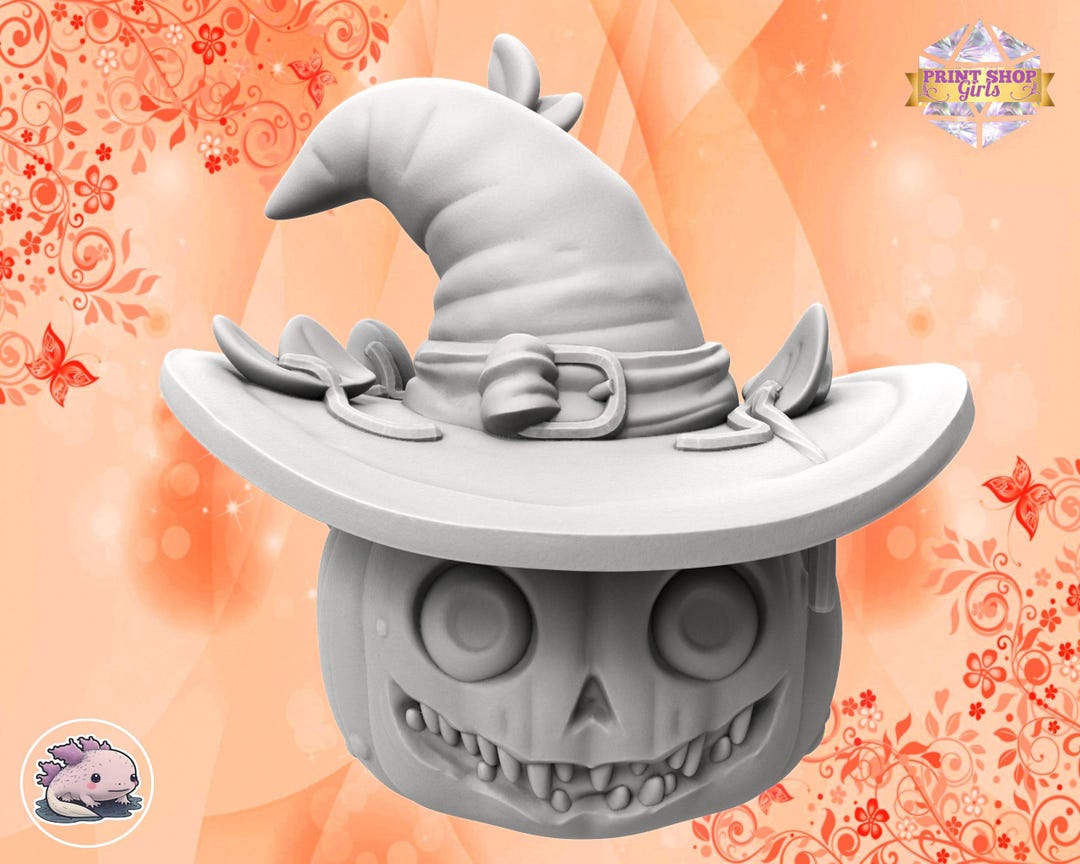 Pumpkin With Hat Miniature | Spooky Halloween Figure | Cute Horror ...