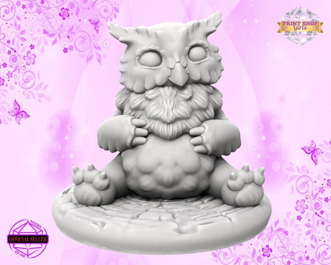 Baby Owlbear Miniature Cute Fantasy Animal Figure Special DIY Gift 3D ...