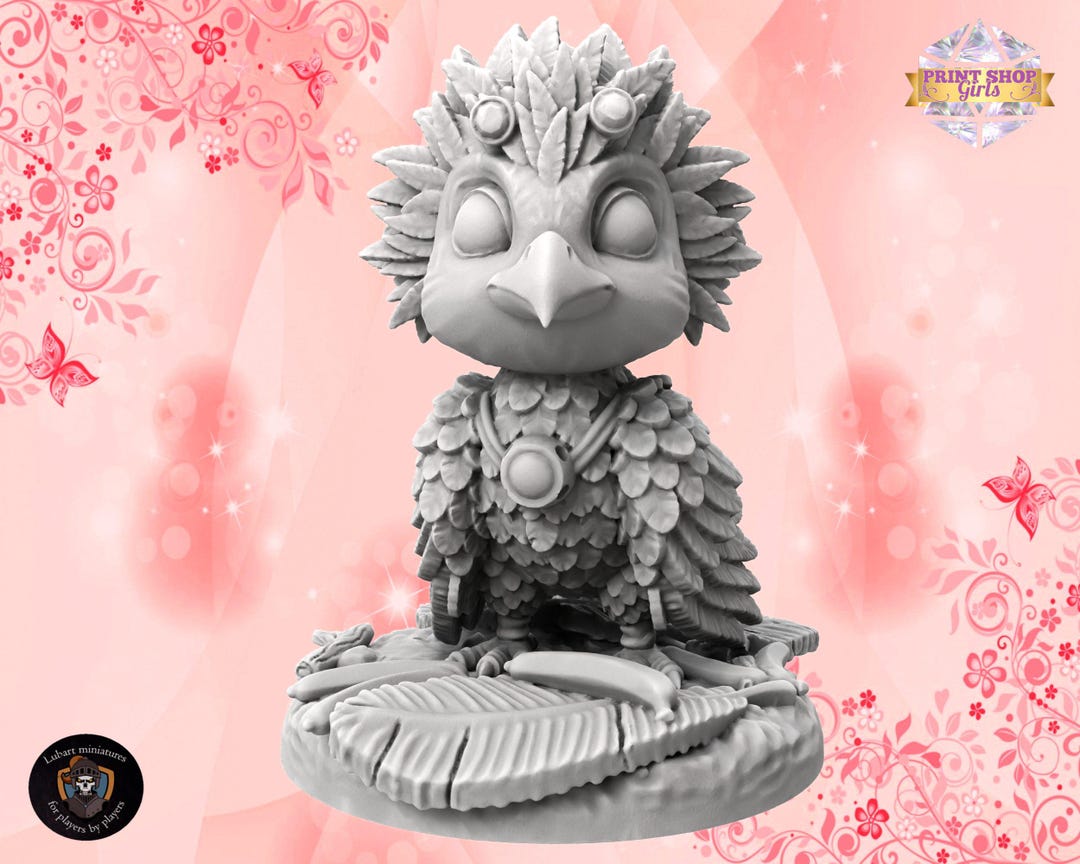 Parrot Druid Monk Miniature | Forest Animal Adventurer Figure | Fantasy ...