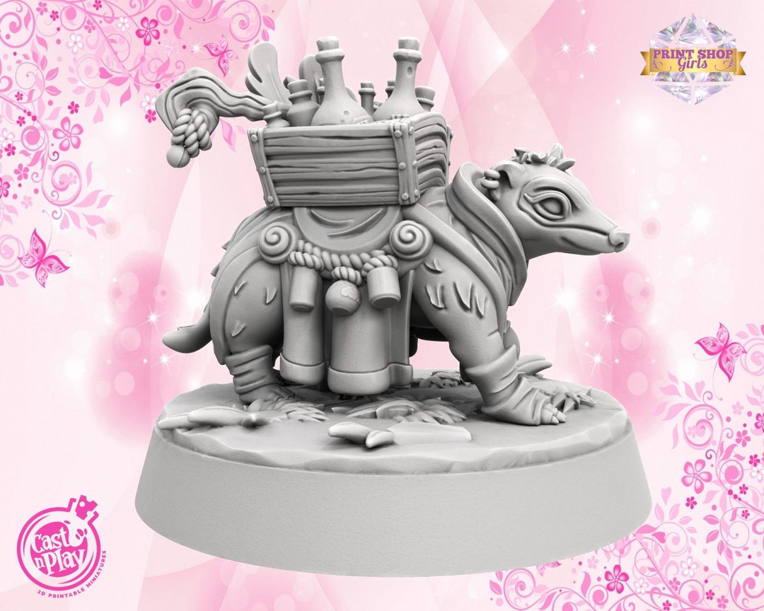 Wandering Badger Merchant Miniature | Cute Animal Figure | Special ...
