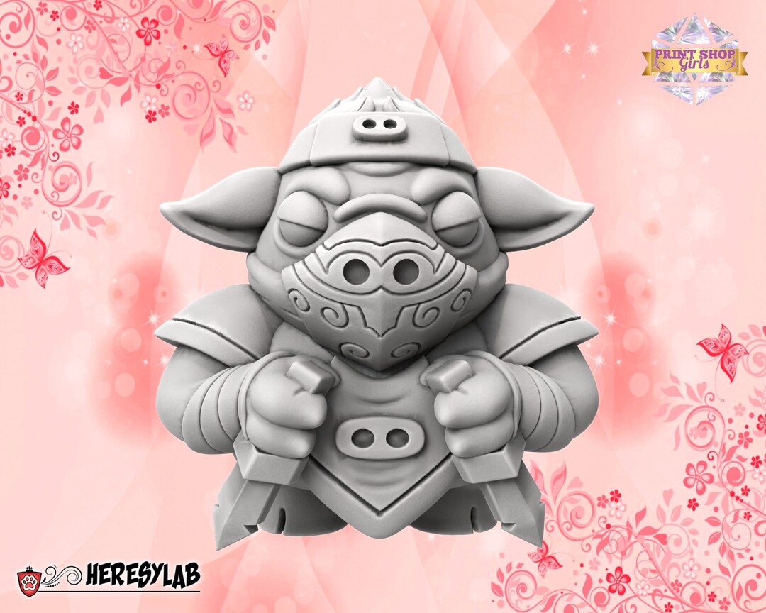 Pig Assassin Miniature Cute Chibi Animal Adventurer Figure Fantasy DIY ...