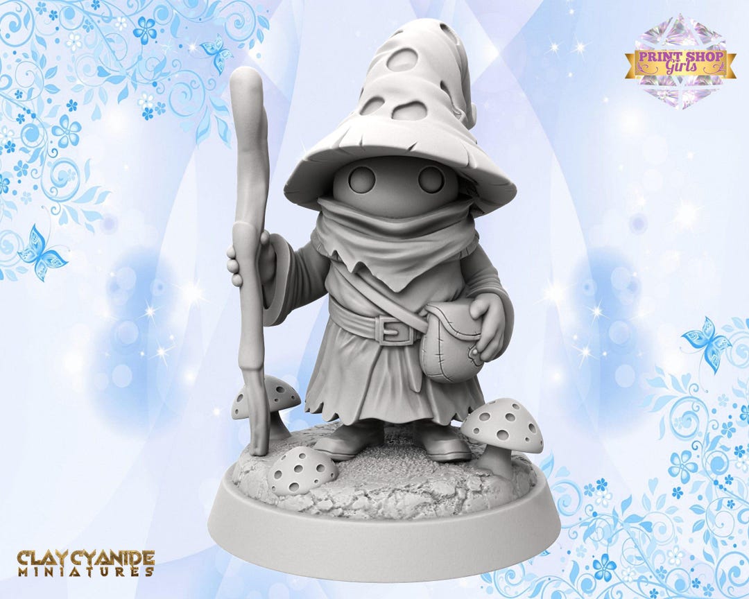 Moroak, Mushroom Mage Miniature | Cute Fantasy Creature Figurine ...