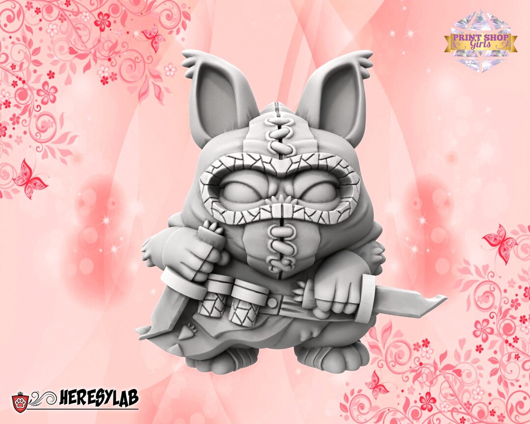 Rabbit Assassin With Daggers Miniature Cute Chibi Animal Adventurer ...