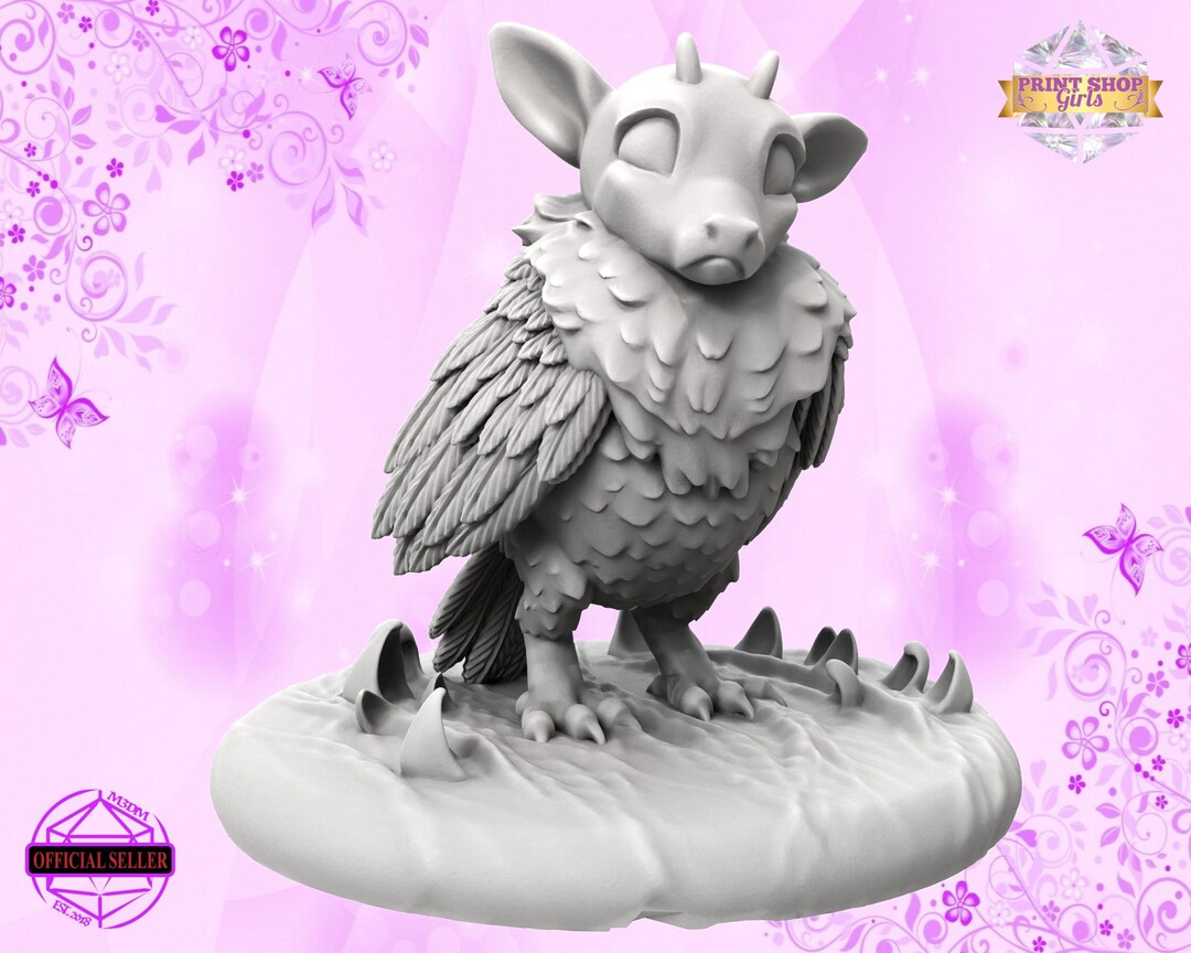 Young Peryton Miniature Cute Fantasy Animal Figure Special DIY Gift 3D ...