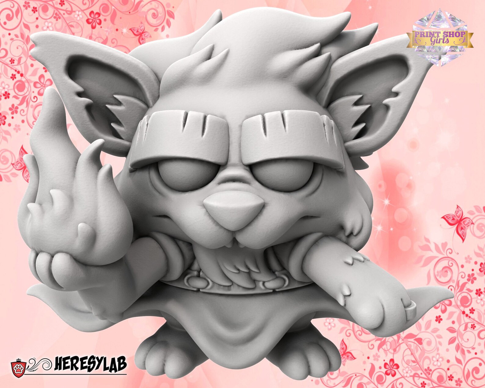 Wolf Dog Warlock Miniature | Cute Chibi Animal Adventurer Figure ...