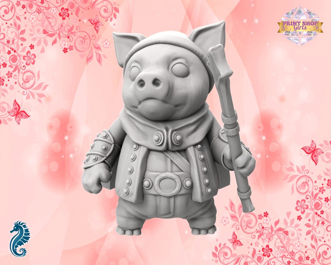 Pig Adventurer Newbie Miniature Cute Animal NPC Figure Fantasy DIY Gift ...
