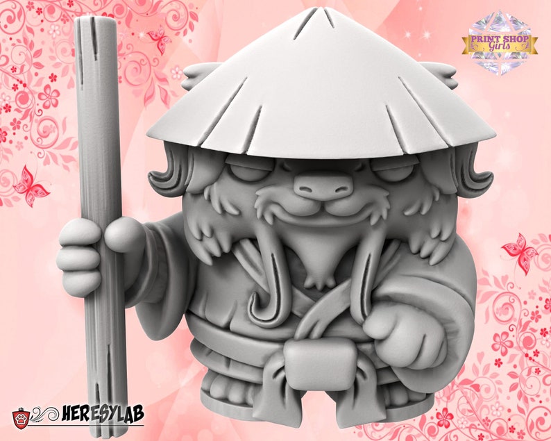 Panda Monk Miniature | Cute Chibi Animal Adventurer Figure | Fantasy ...