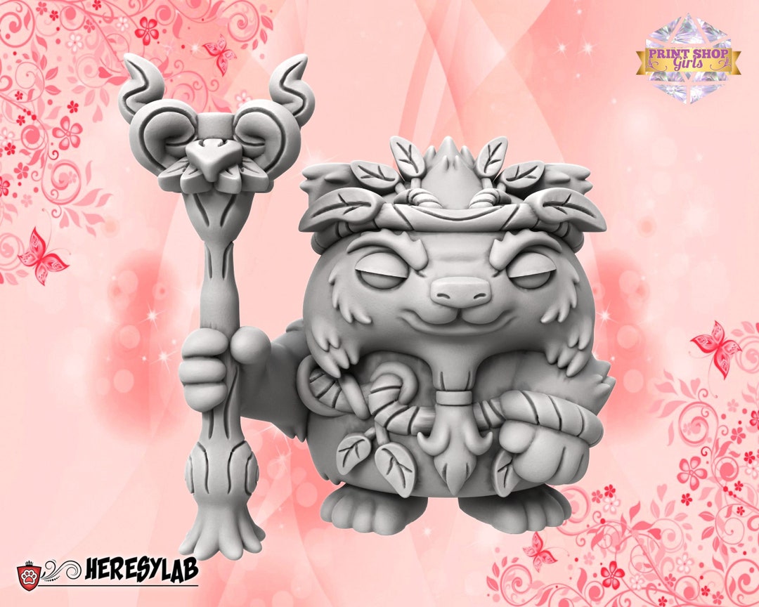 Panda Bear Druid Miniature Cute Chibi Animal Adventurer Figure Fantasy ...