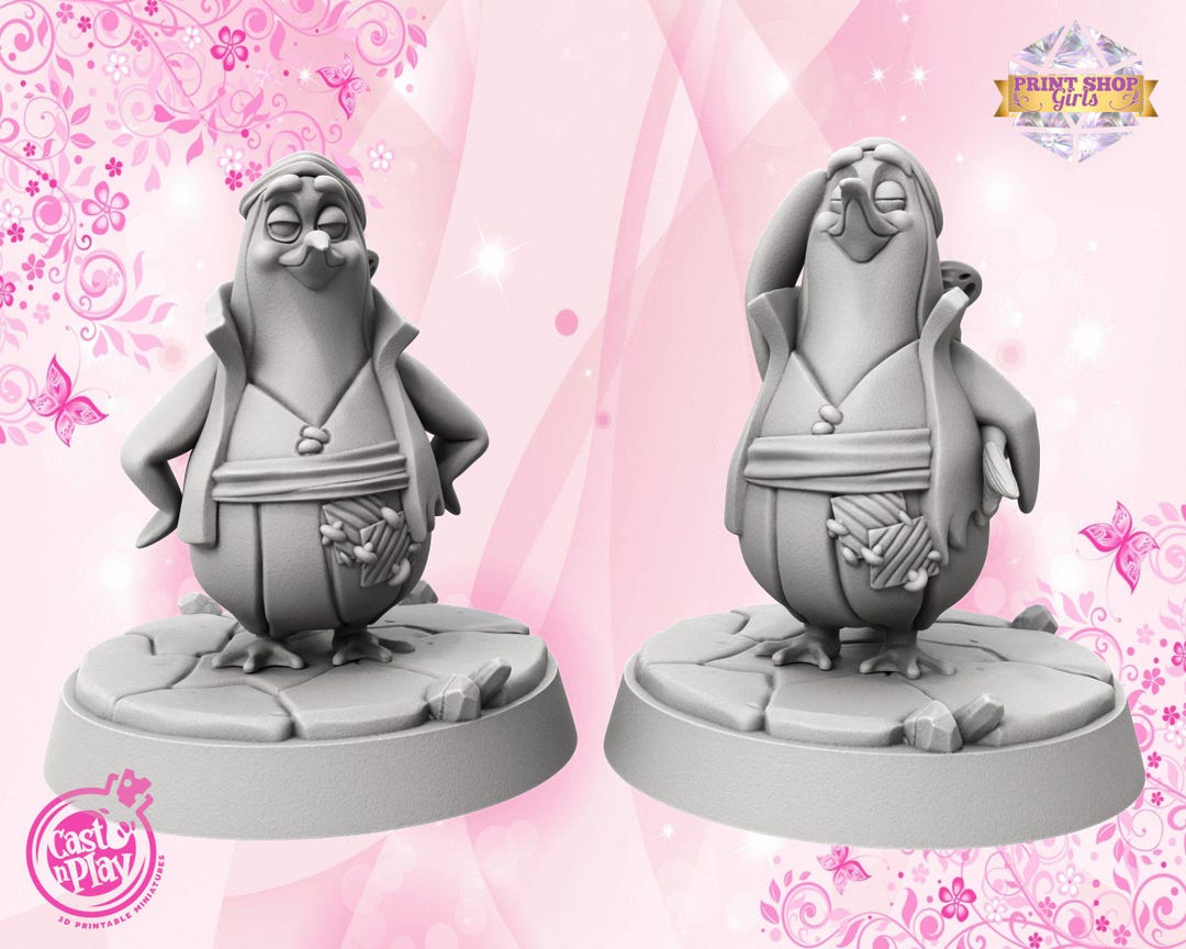 Penguin Pirate Crew Miniature Set | Cute Fantasy Animal Figure | Harbor ...