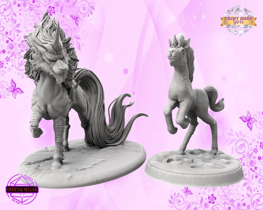 Kirin Father and Son Miniature Set Special Animal Gift Diorama 3D Print ...