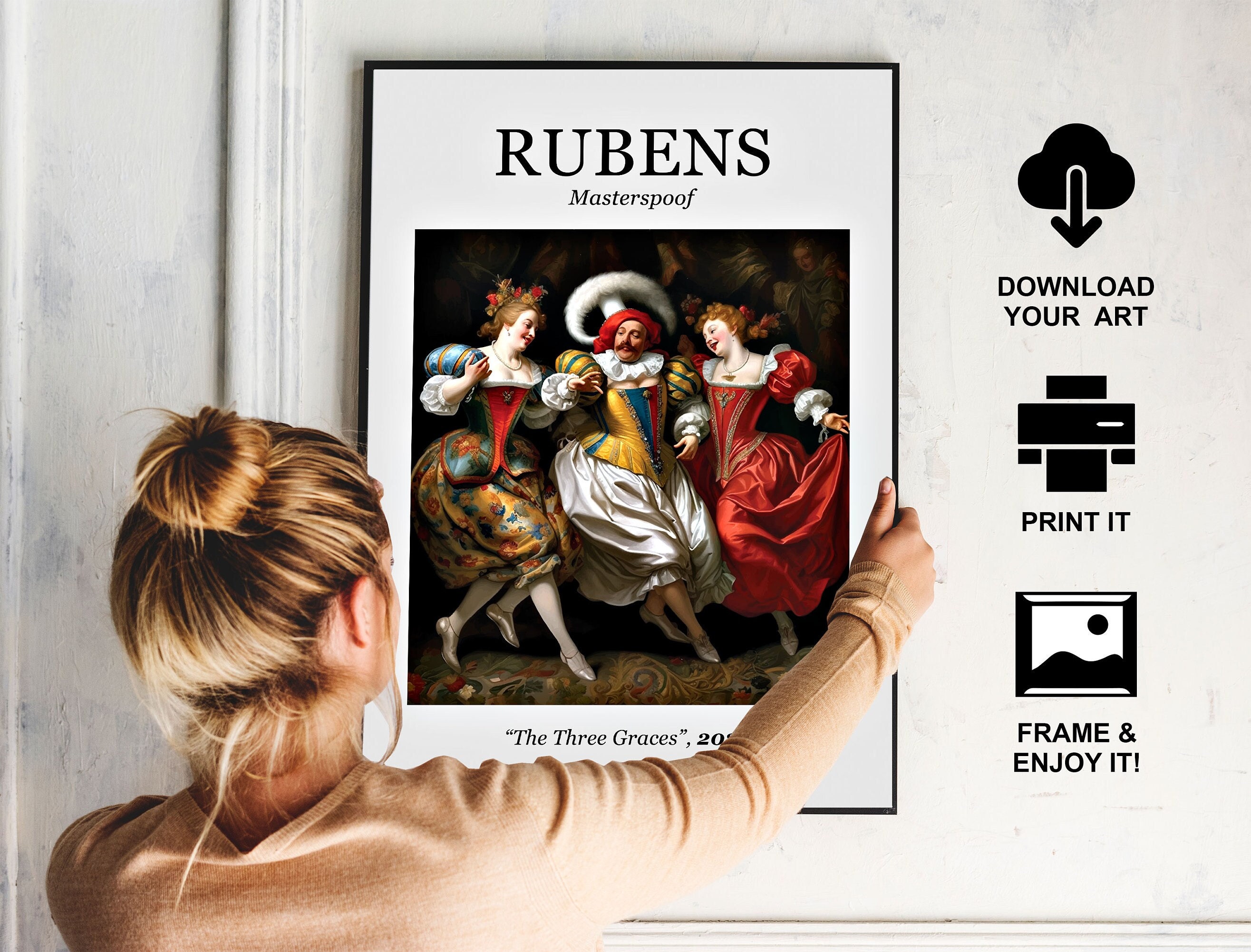 Rubens the Three Graces, Altered Art Print, Downloadable Eclectic Print ...