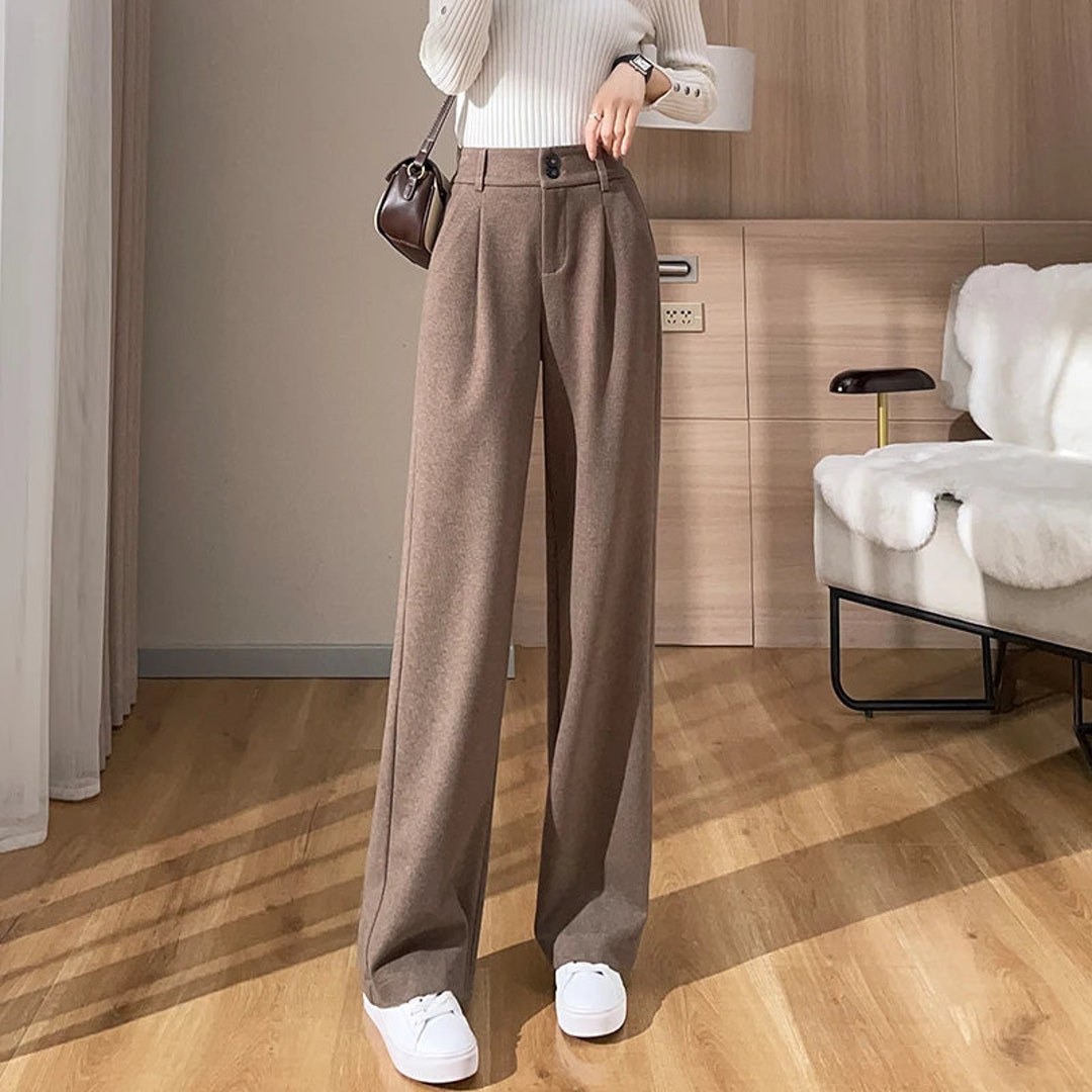 Womens Loose Trousers High Elastic Waist Wide Leg - Etsy